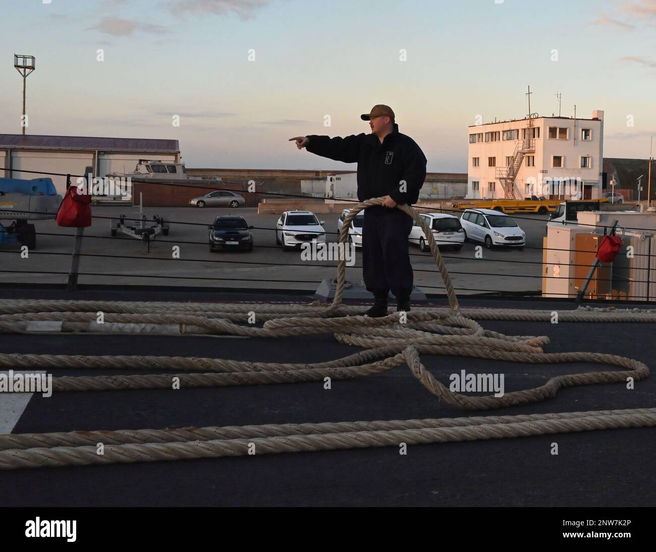 230106-N-DH616-0003 ROTA, SPAIN (JAN 06, 2023) - Sailors stand watch as ...
