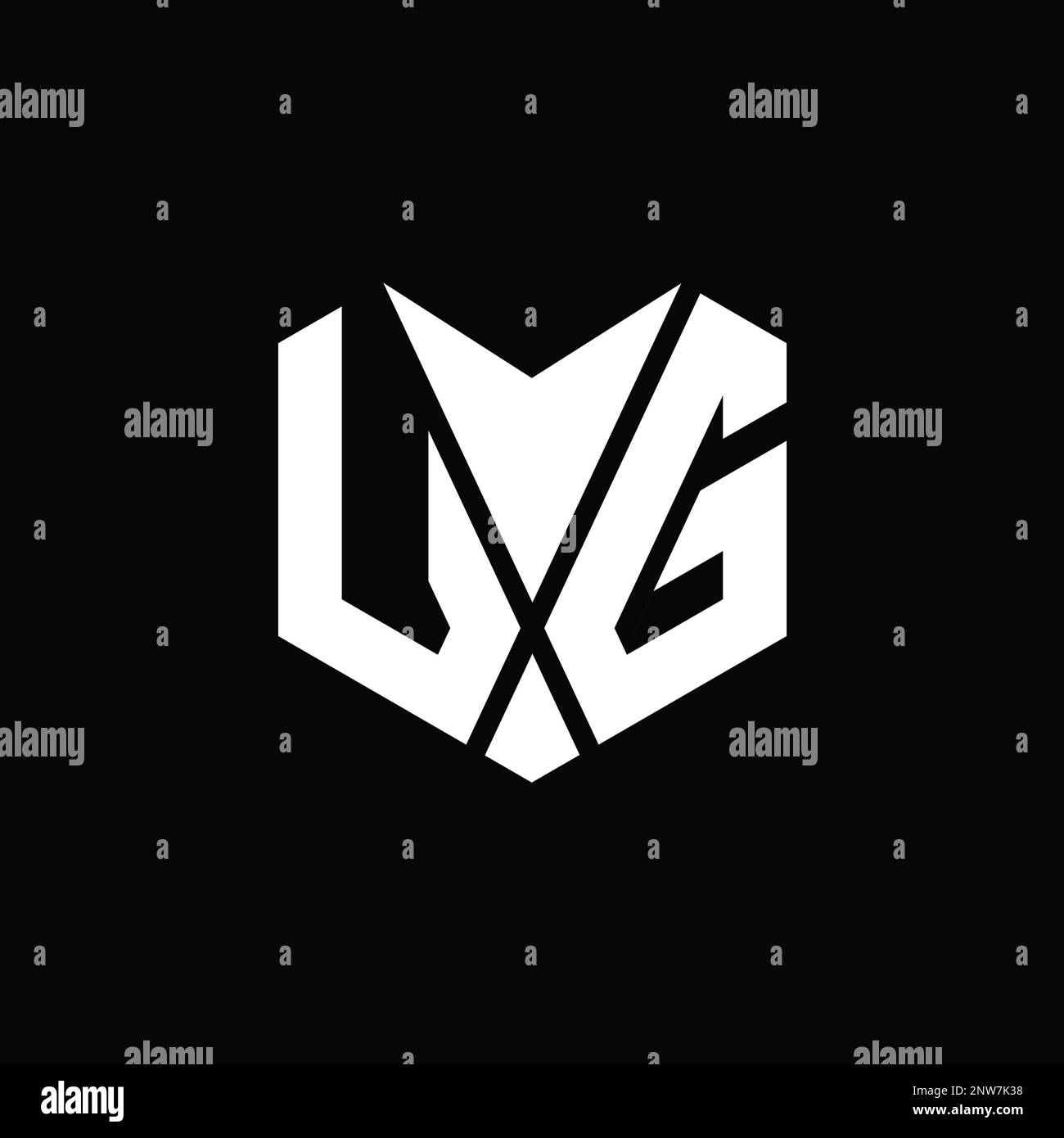 UG Logo monogram abstract hexagon shape vector images design template ...