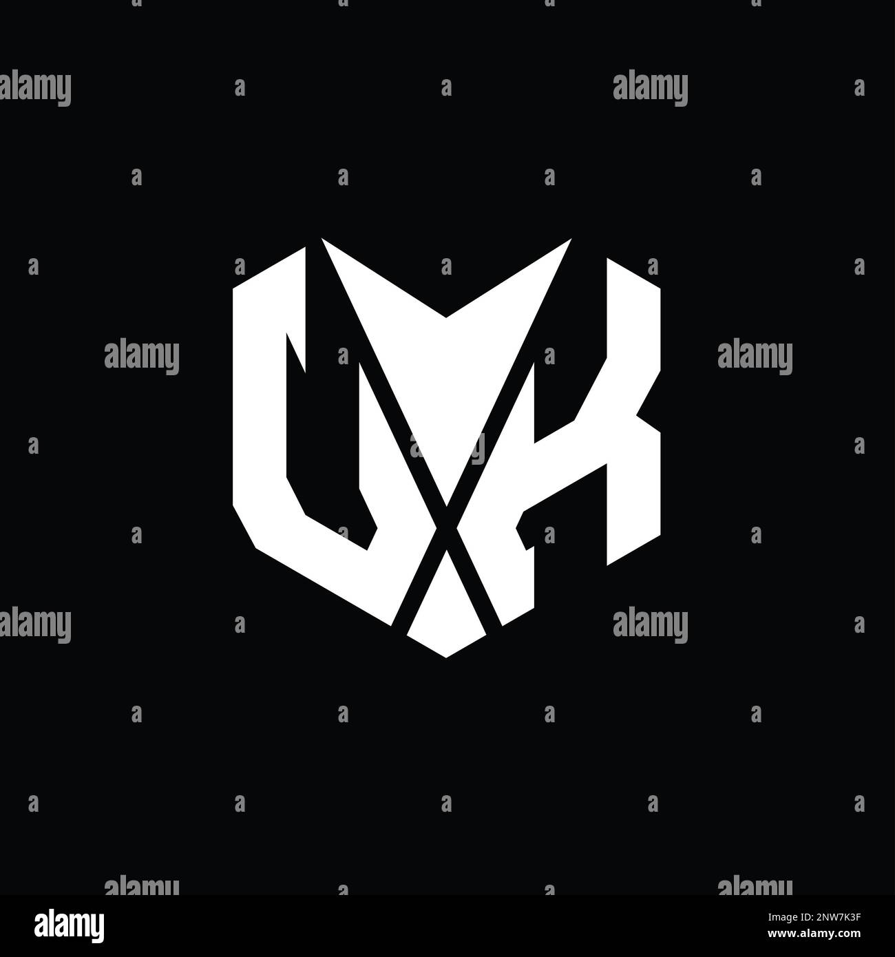 VK Logo monogram abstract hexagon shape vector images design template ...