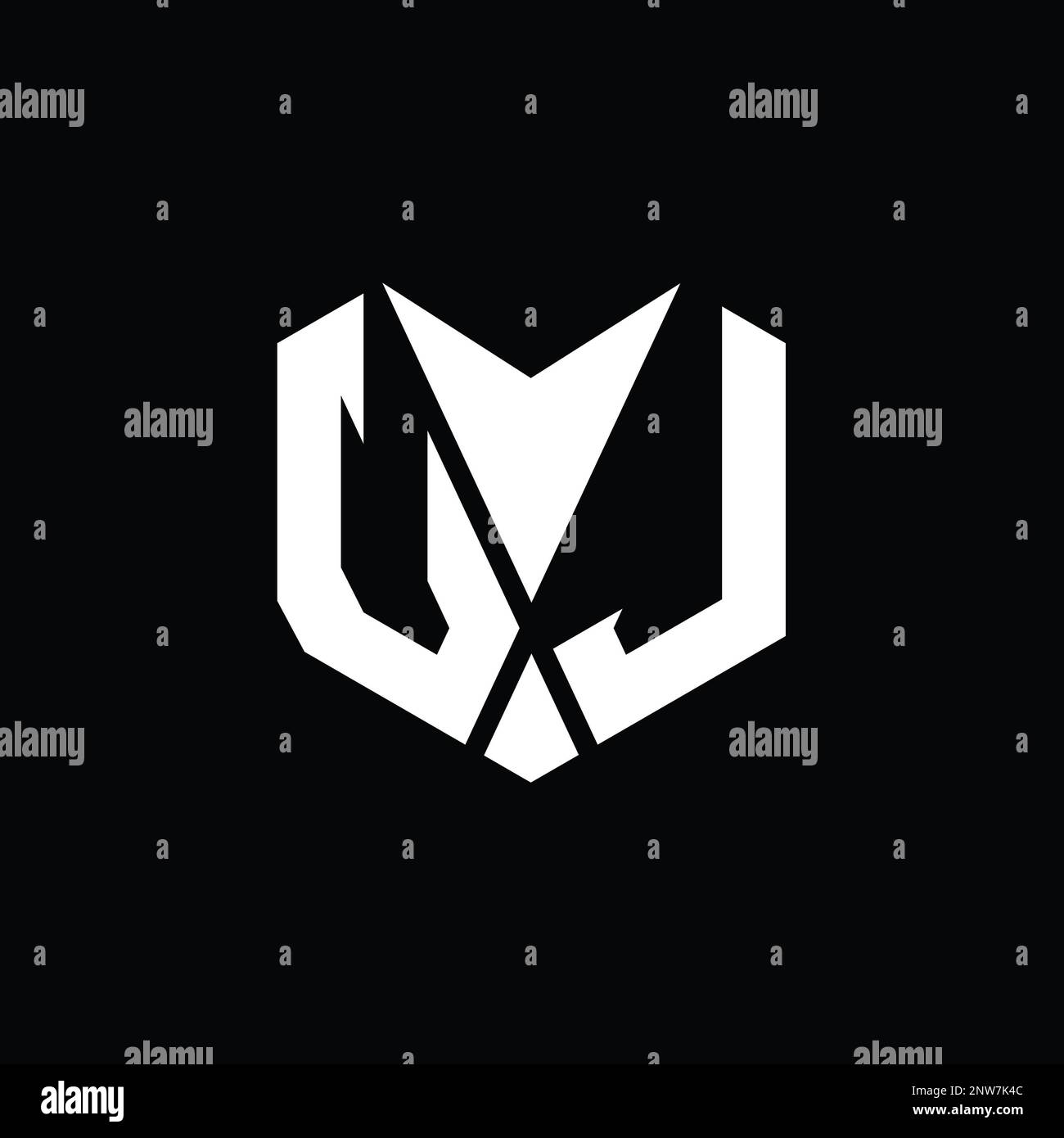 VJ Logo monogram abstract hexagon shape vector images design template ...