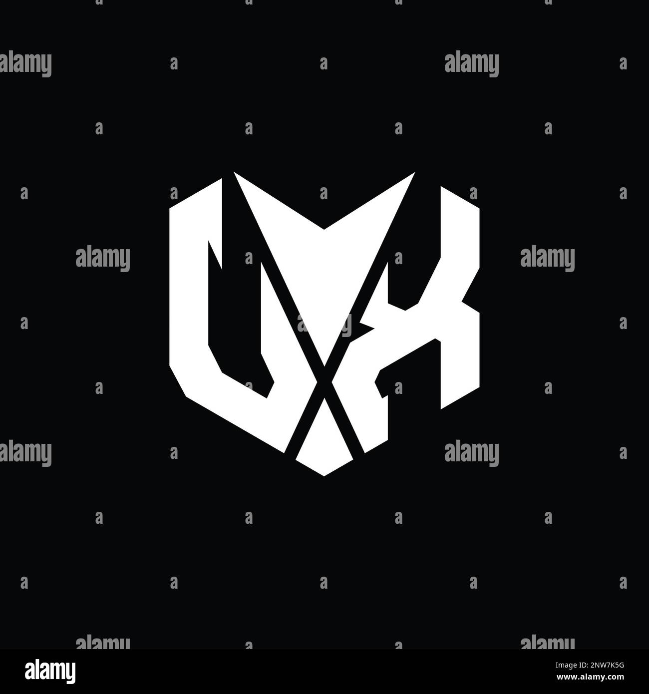 VX Logo monogram abstract hexagon shape vector images design template ...