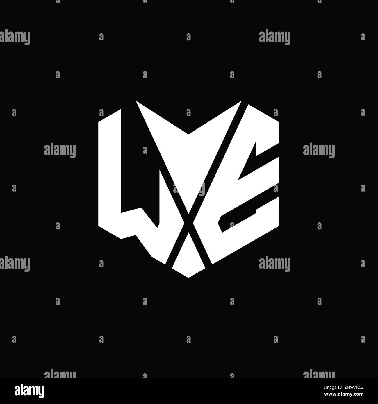 WE Logo monogram abstract hexagon shape vector images design template ...