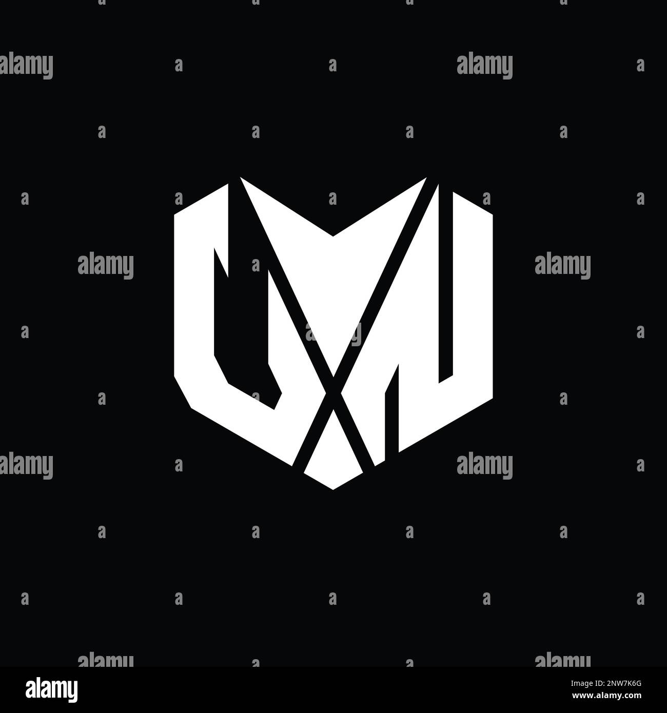 VN Logo monogram abstract hexagon shape vector images design template ...
