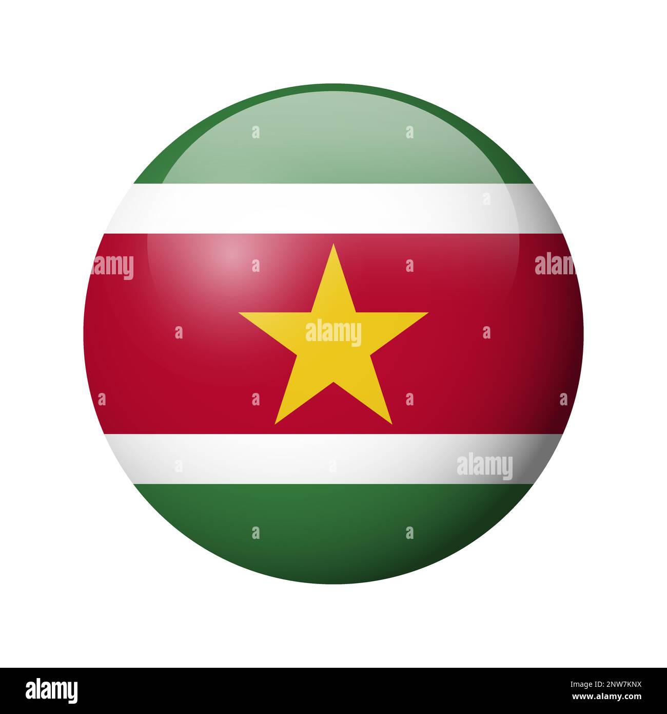 Suriname flag - glossy circle badge. Vector icon Stock Vector Image & Art - Alamy