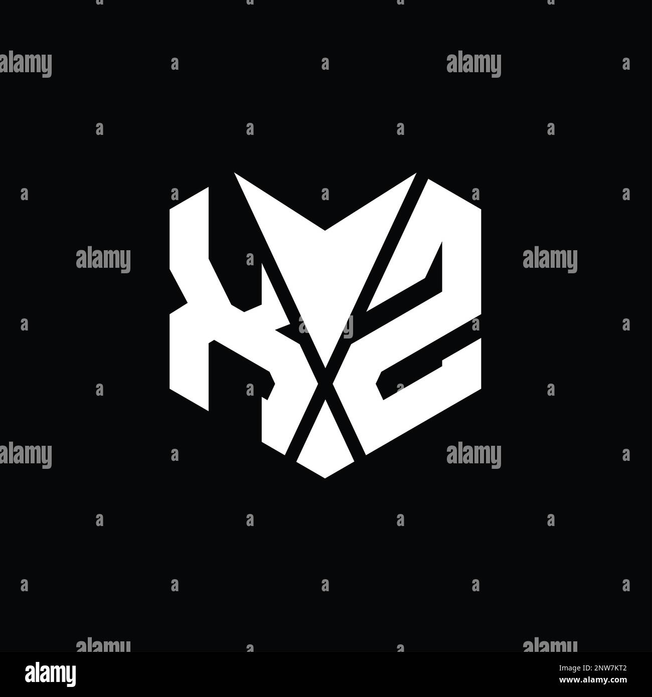 XZ Logo monogram abstract hexagon shape vector images design template Stock Photo - Alamy