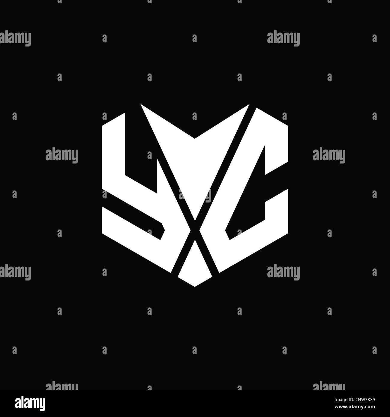 YC Logo monogram abstract hexagon shape vector images design template ...