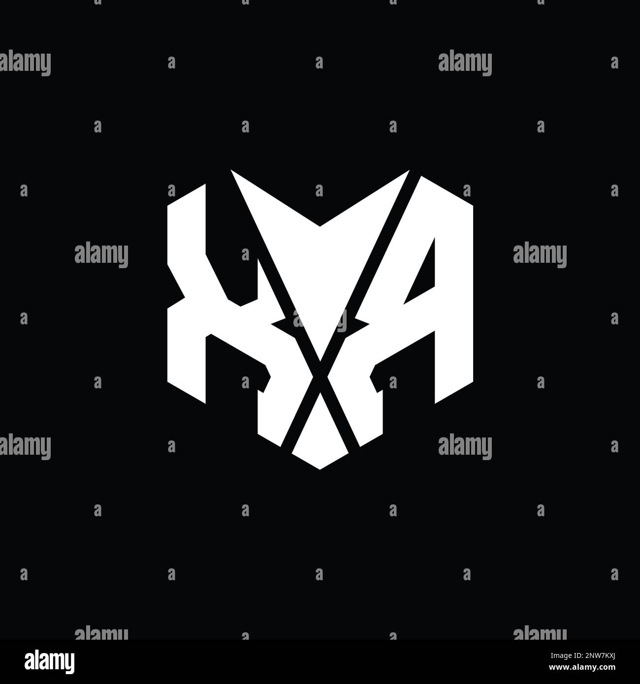 XR Logo monogram abstract hexagon shape vector images design template ...