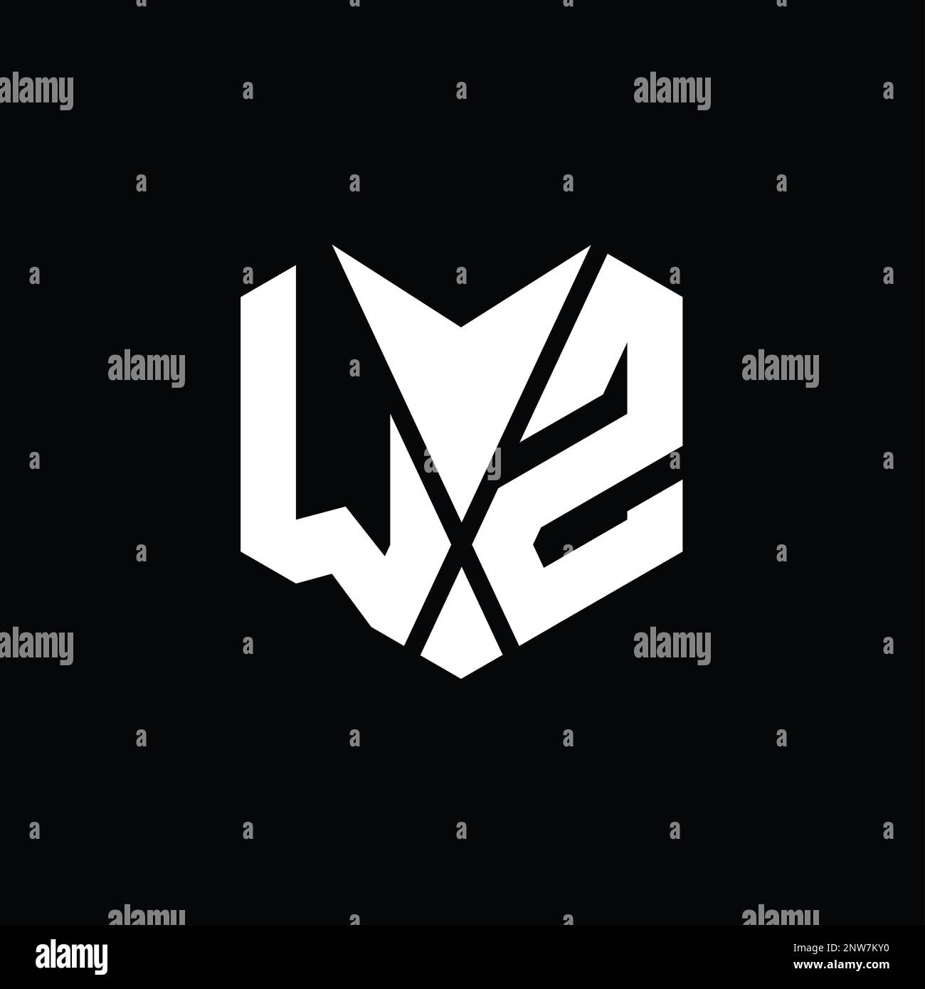 WZ Logo monogram abstract hexagon shape vector images design template ...