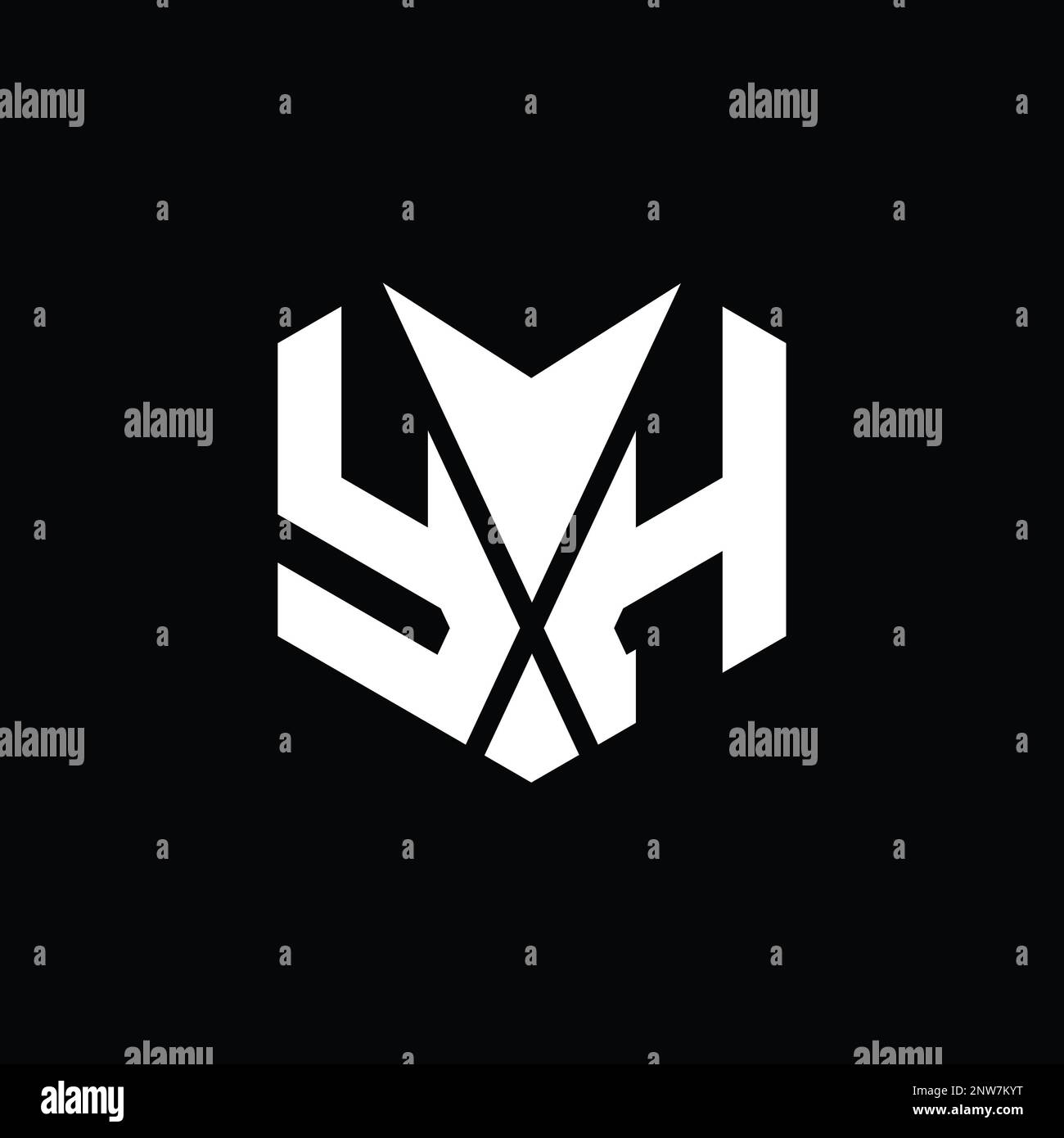 YH Logo monogram abstract hexagon shape vector images design template ...