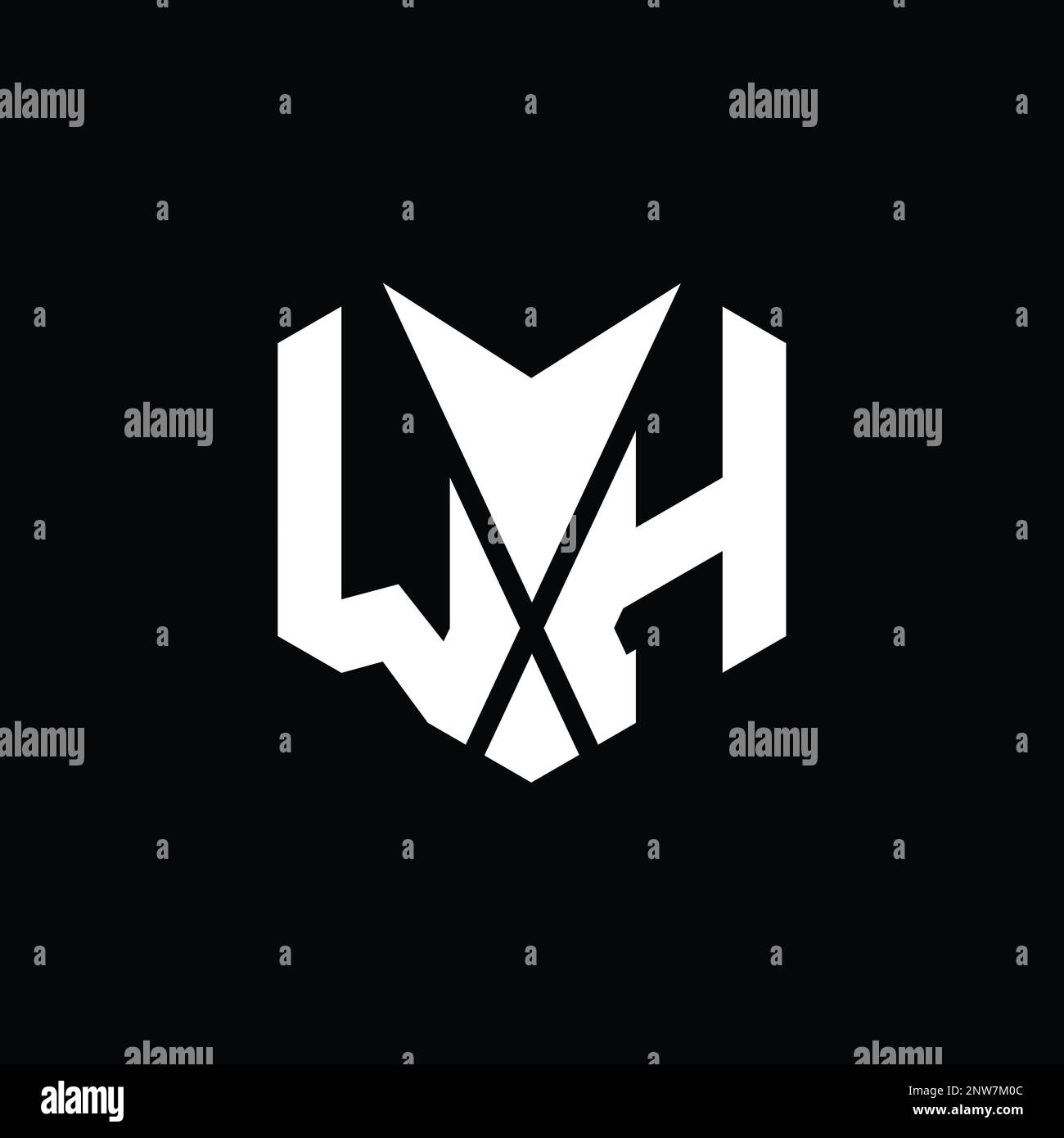 WH Logo monogram abstract hexagon shape vector images design template Stock Photo - Alamy