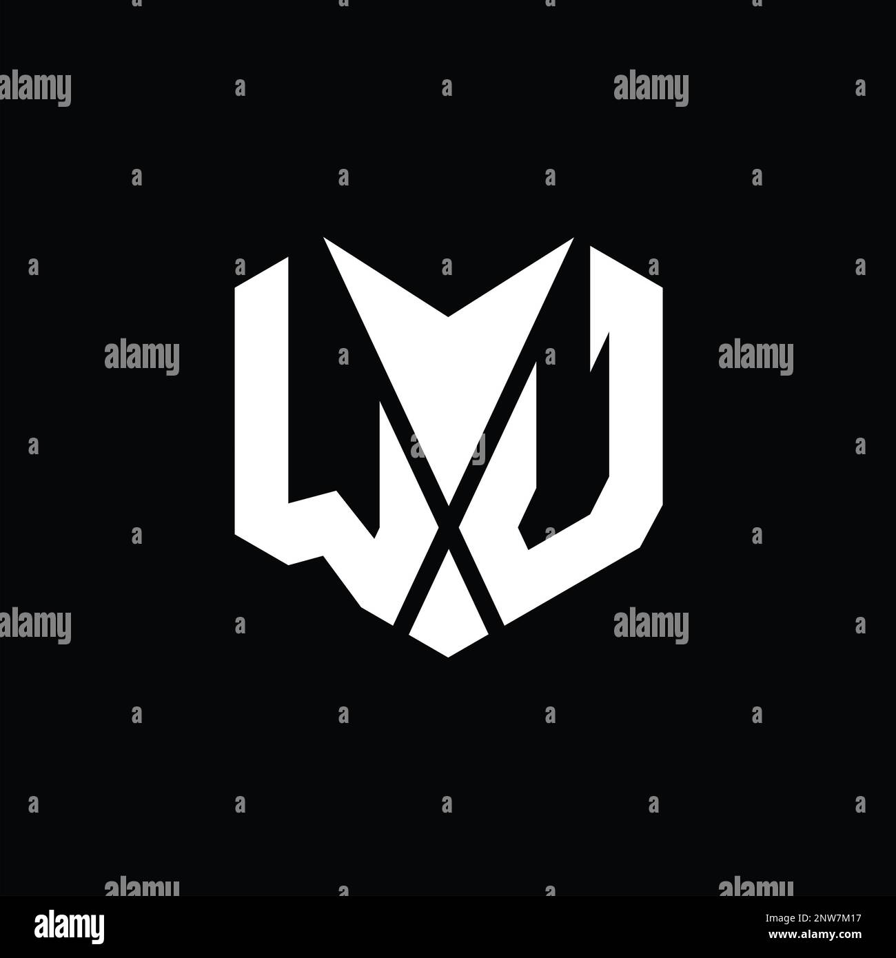 WV Logo monogram abstract hexagon shape vector images design template ...