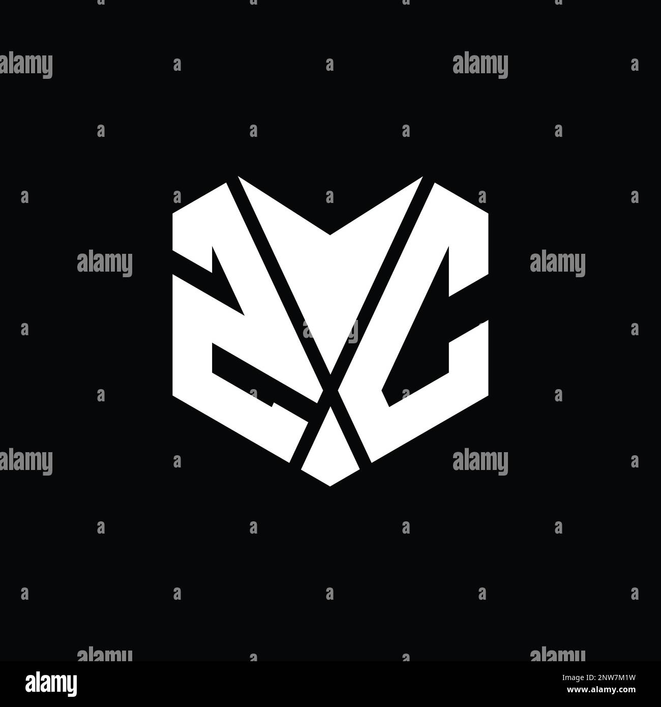 ZC Logo monogram abstract hexagon shape vector images design template Stock Photo - Alamy