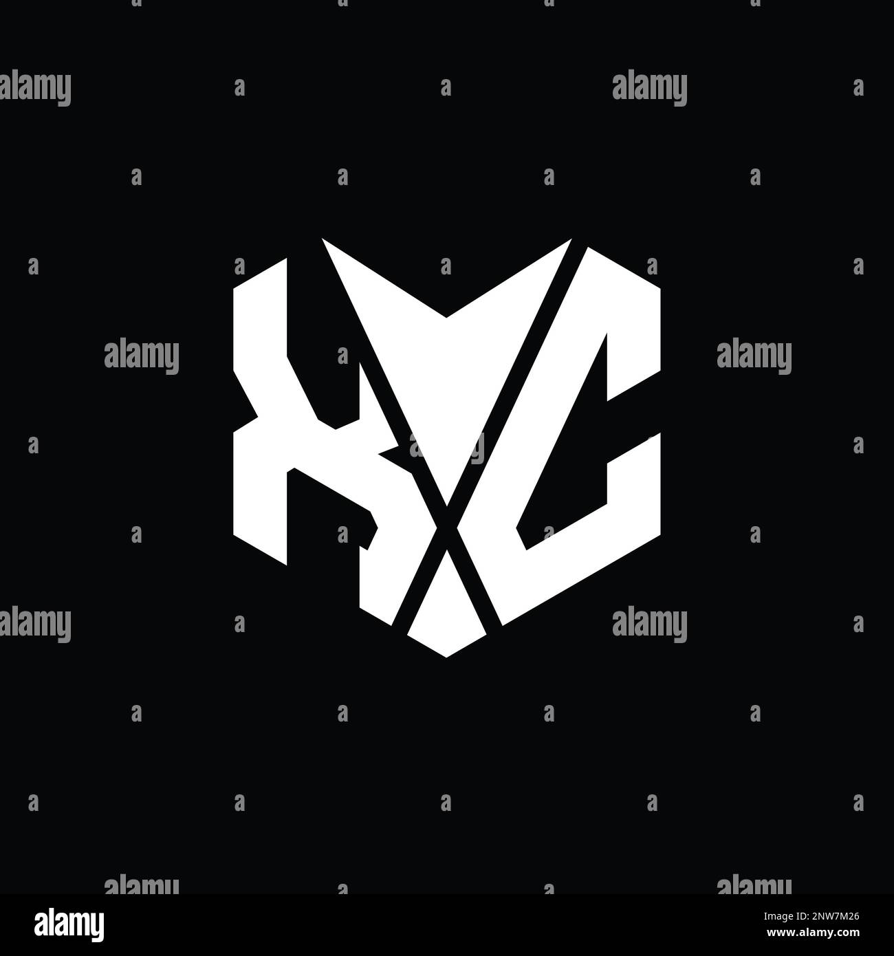 XC Logo monogram abstract hexagon shape vector images design template Stock Photo - Alamy