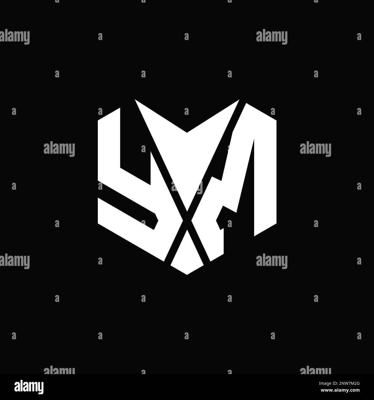 YM Logo monogram abstract hexagon shape vector images design template ...