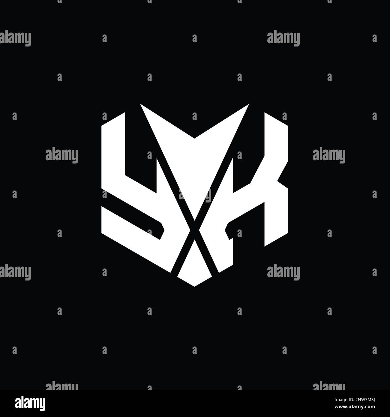 YK Logo monogram abstract hexagon shape vector images design template ...