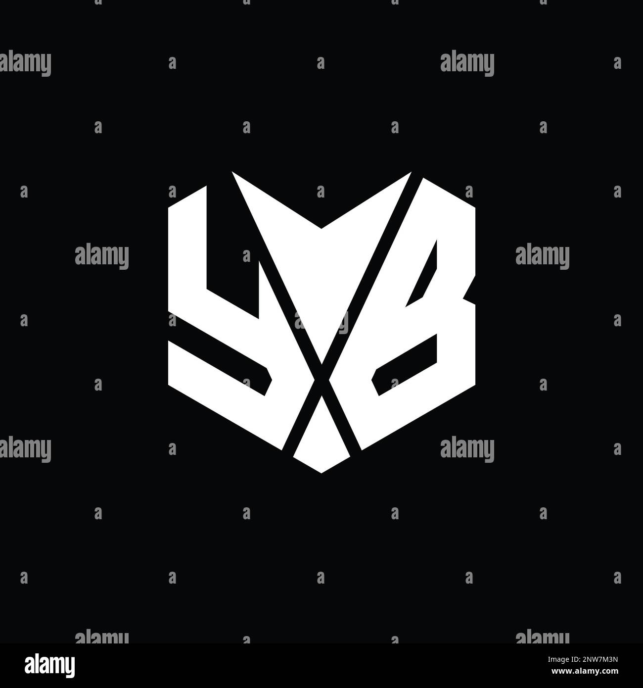 YB Logo monogram abstract hexagon shape vector images design template ...