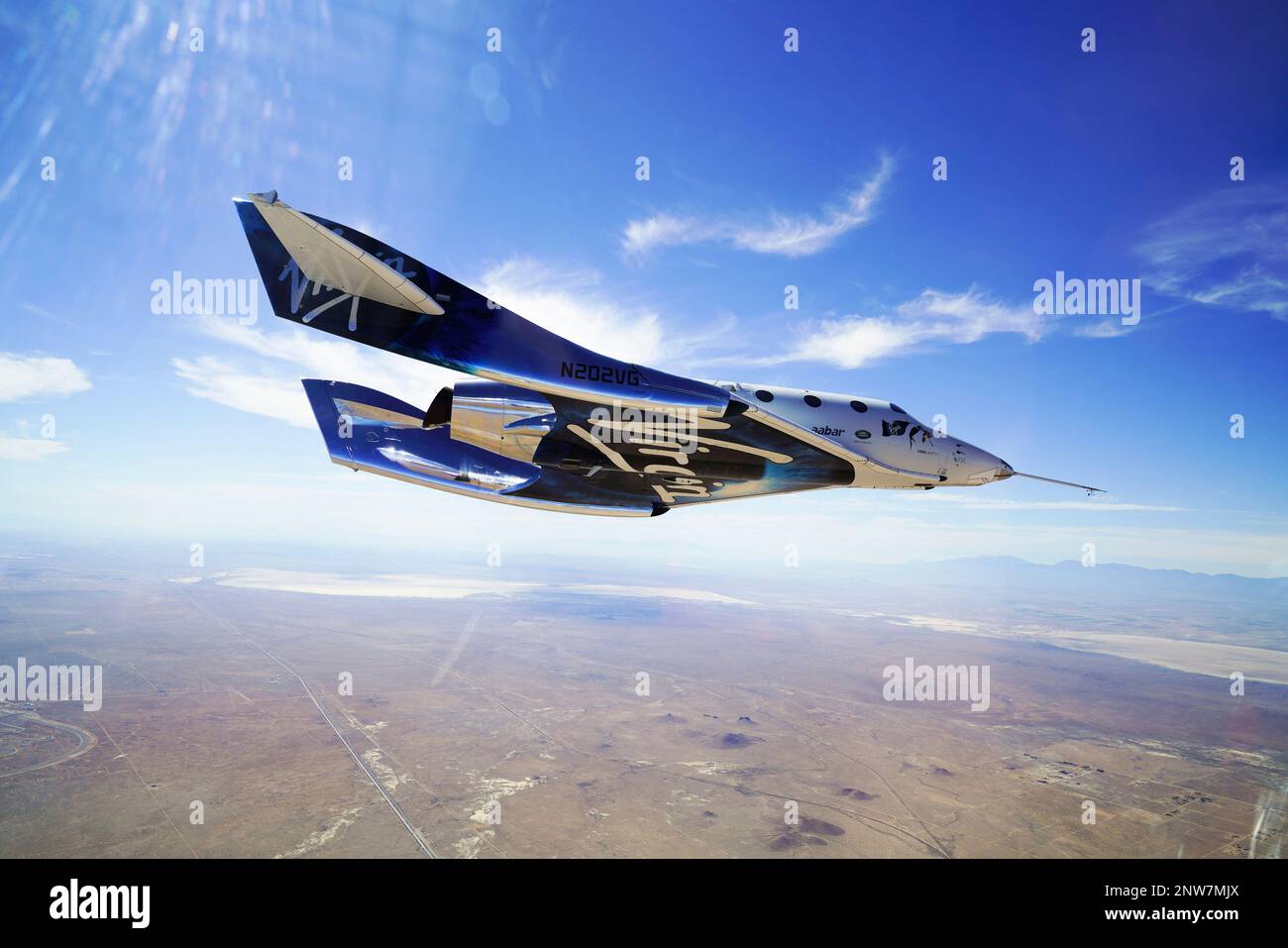 This May 29, 2018 photo provided by Virgin Galactic shows the VSS Unity ...