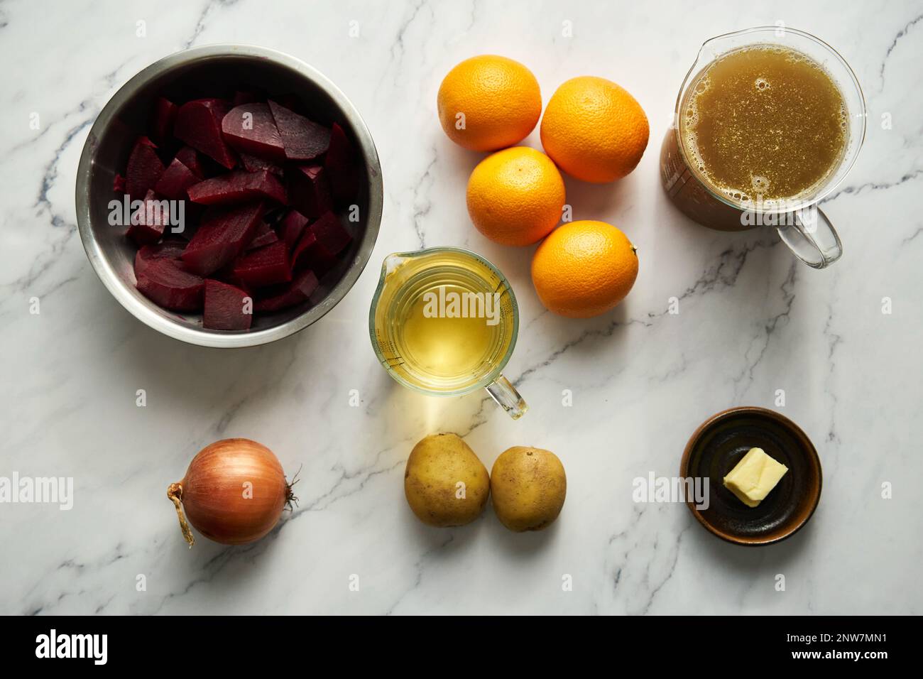 Orange and beetroot soup ingredients onion and potato. Main ingredients ...