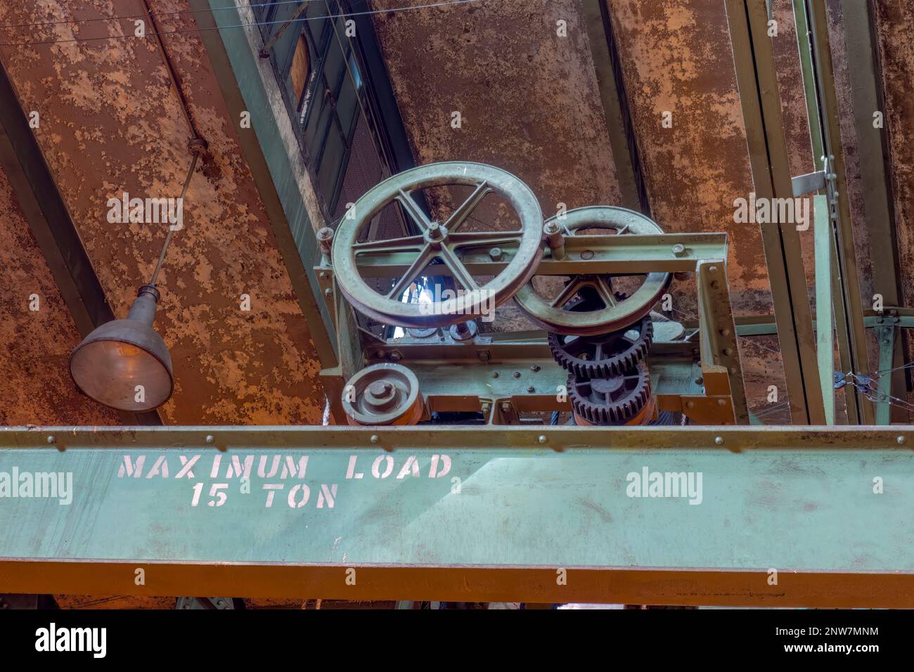Old hoist mechanism maximum load 15 ton Stock Photo - Alamy