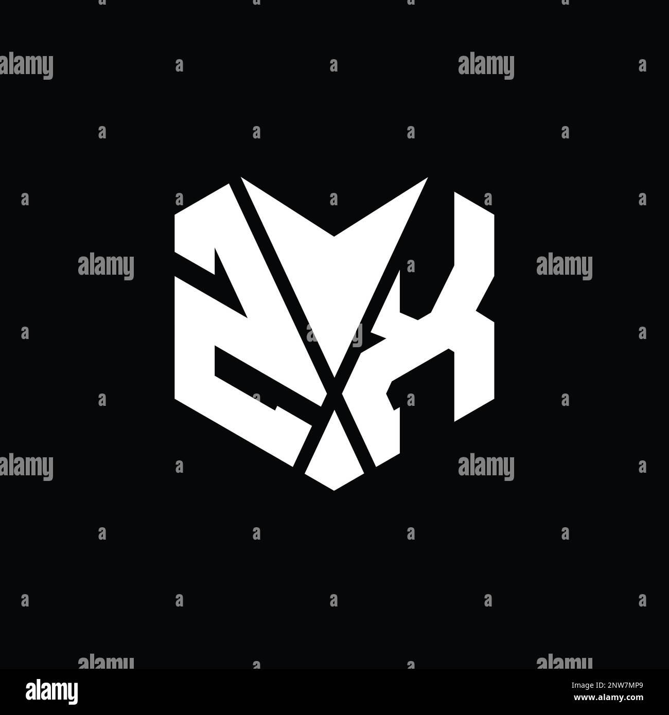 ZX Logo monogram abstract hexagon shape vector images design template ...