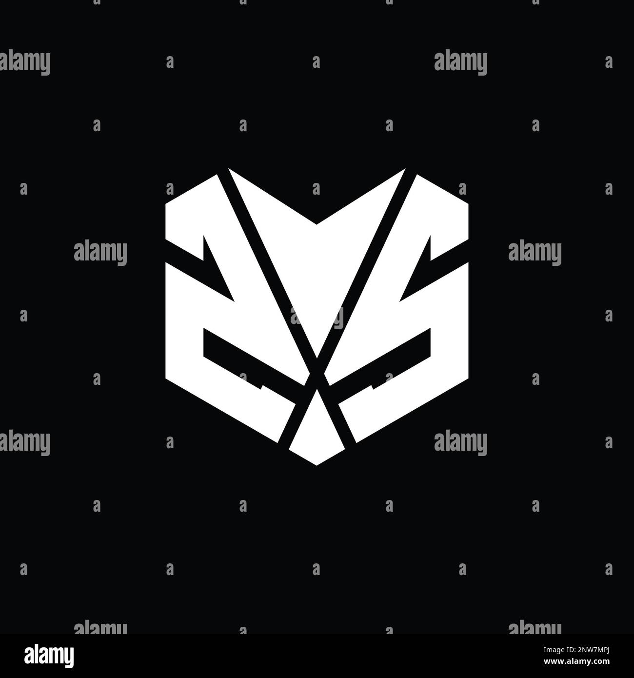 ZS Logo monogram abstract hexagon shape vector images design template ...