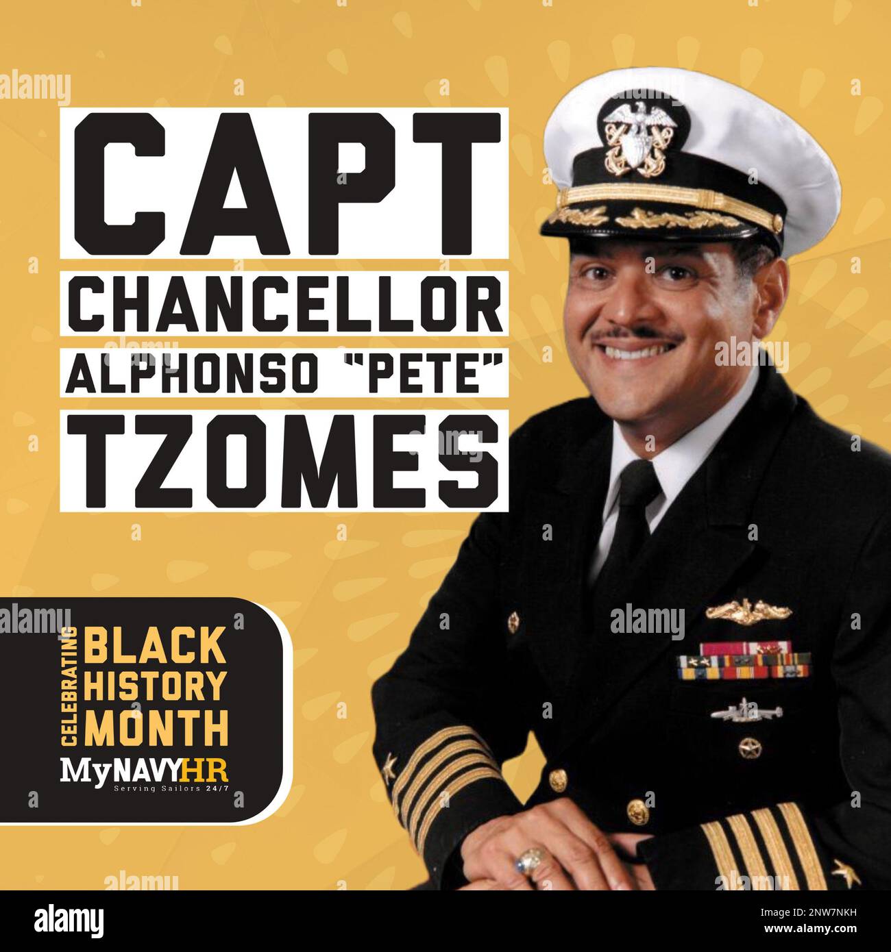 A graphic of Captain Chancellor Alphonso "Pete" Tzomes for Black ...