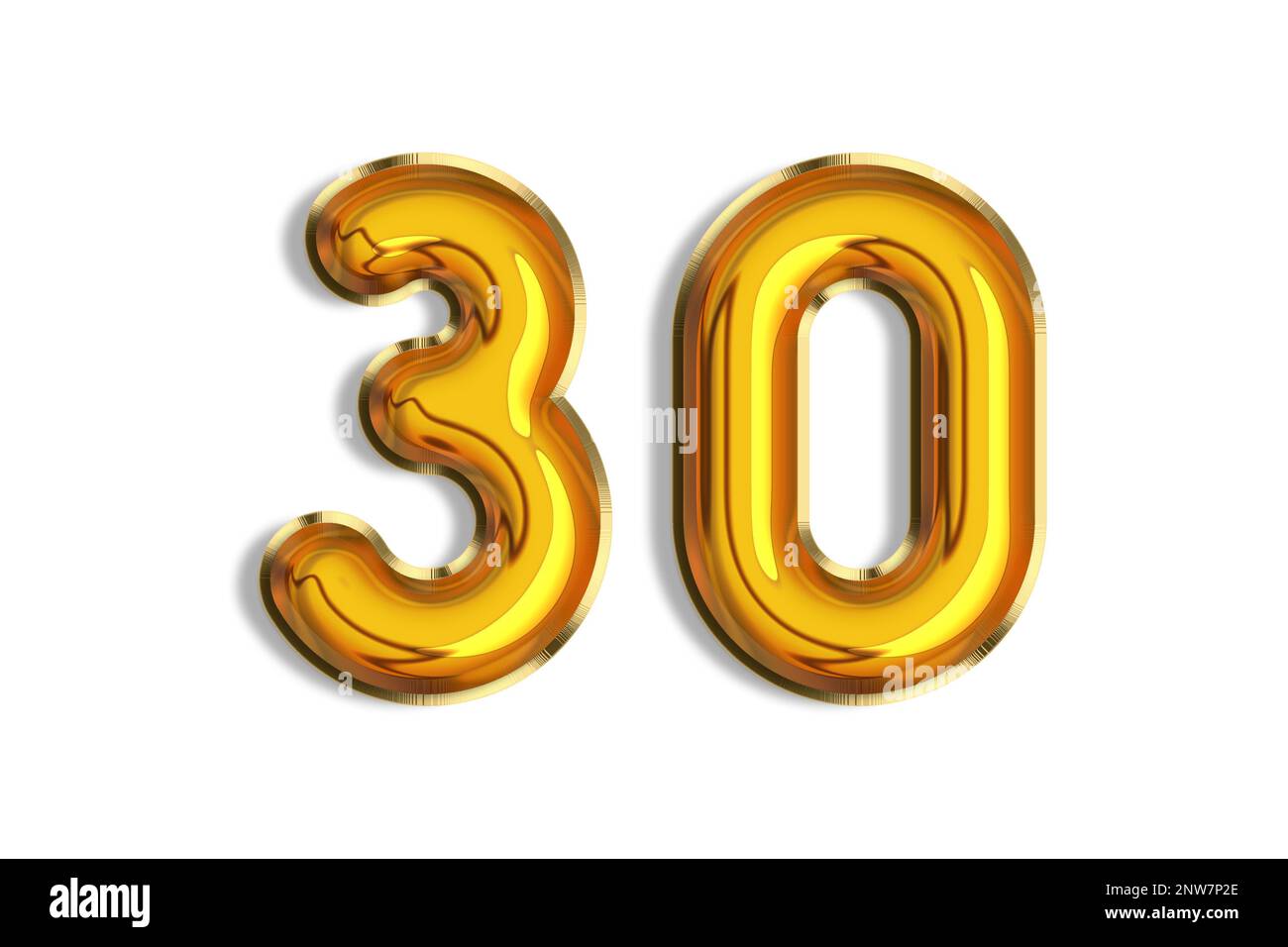 30 years old. Gold balloons, 30th anniversary number, happy birthday ...