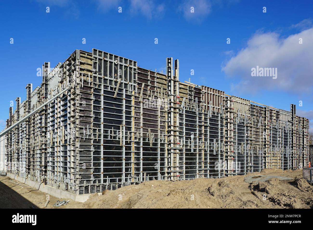 Construction site of a huge reservoir for the drinking water export ...