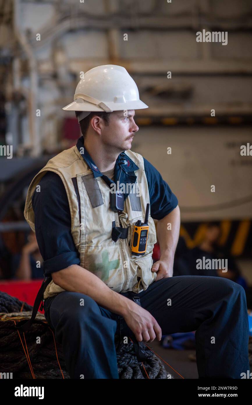 230221-N-KU796-1095 PHILIPPINE SEA (Feb. 21, 2023) U.S. Navy Boatswains ...