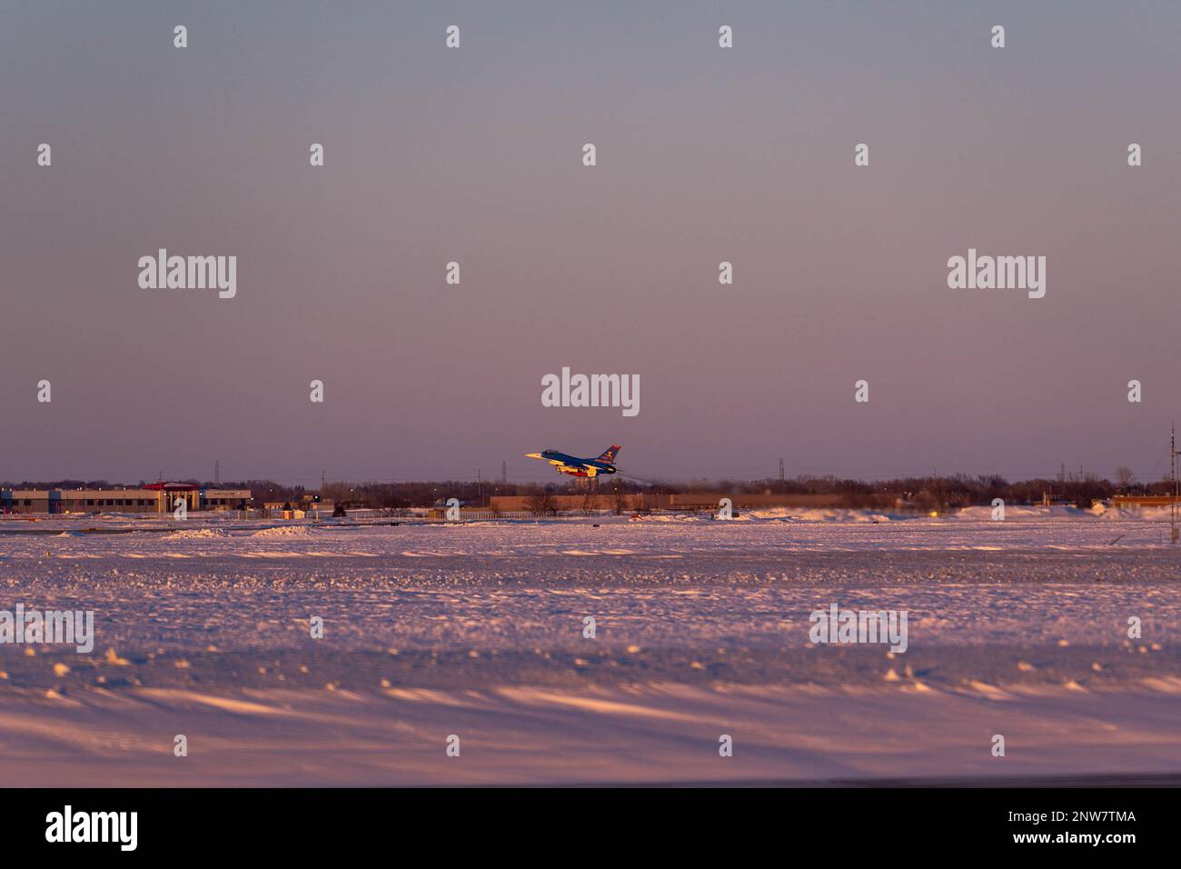 114th Fighter Wing F-16 takes off during night flying on Jan 24, 2023 ...