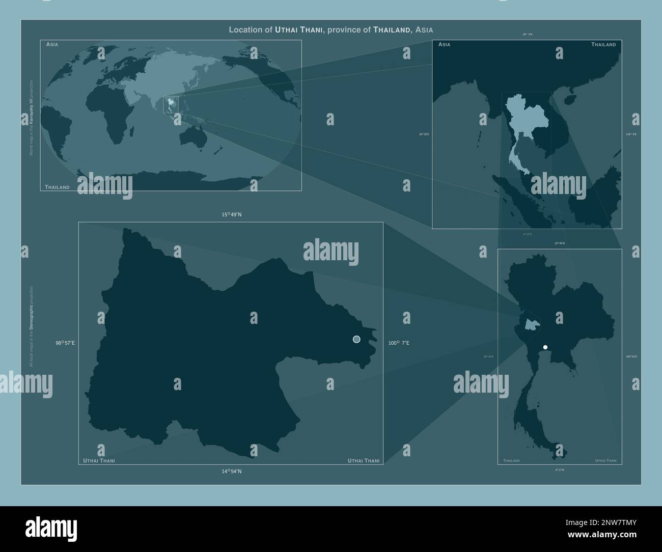 Uthai Thani, province of Thailand. Diagram showing the location of the ...