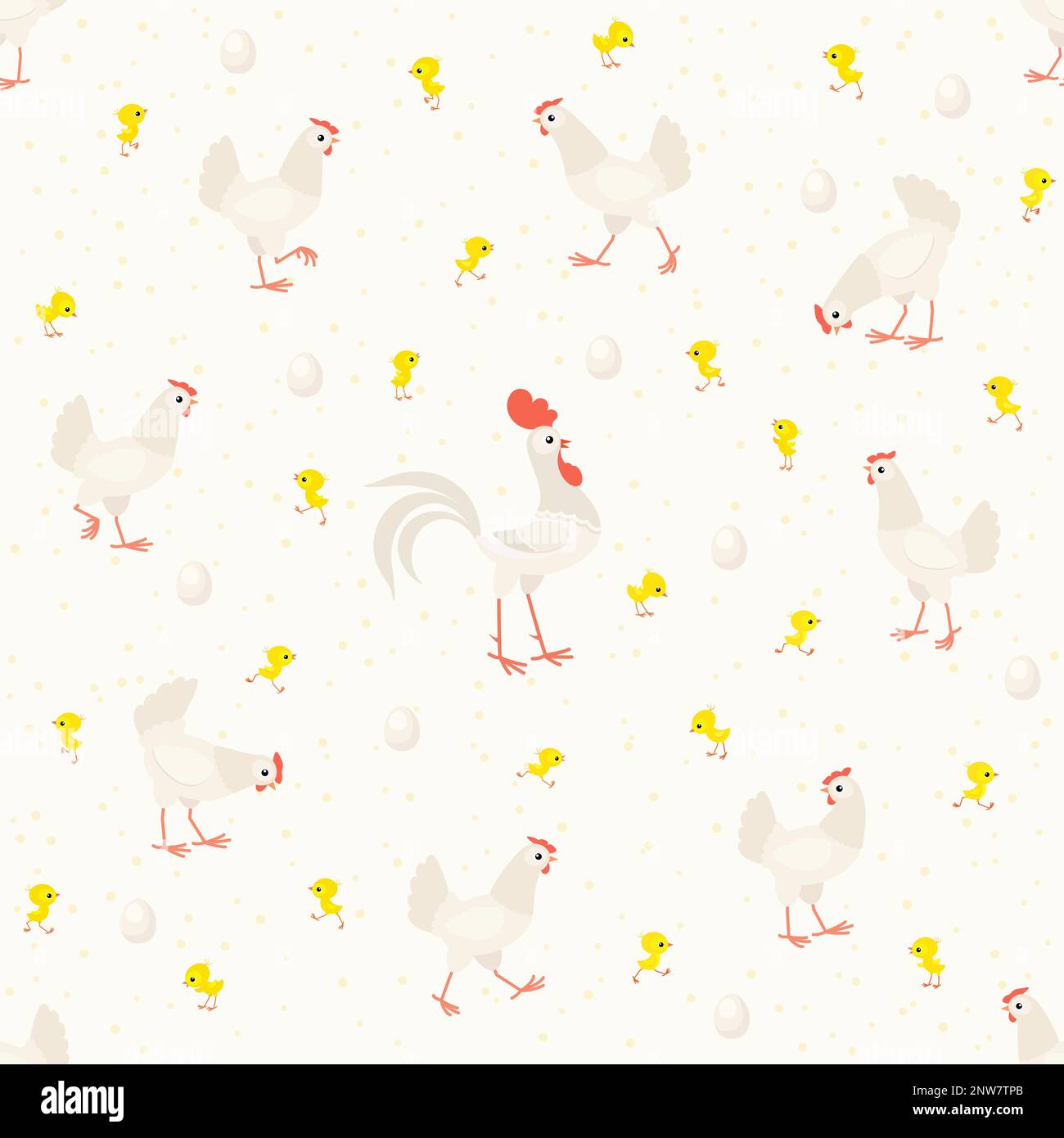 Chicken seamless pattern. Flat vector illustration Stock Vector Image ...