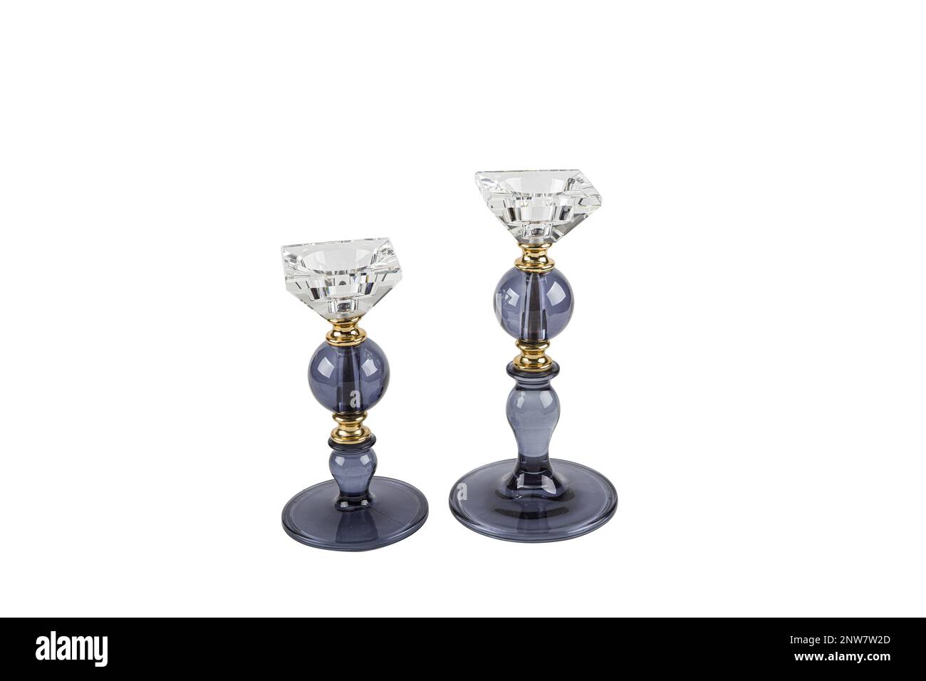 Glass crystal candles. Crystal candlesticks with olive oil. Light ...