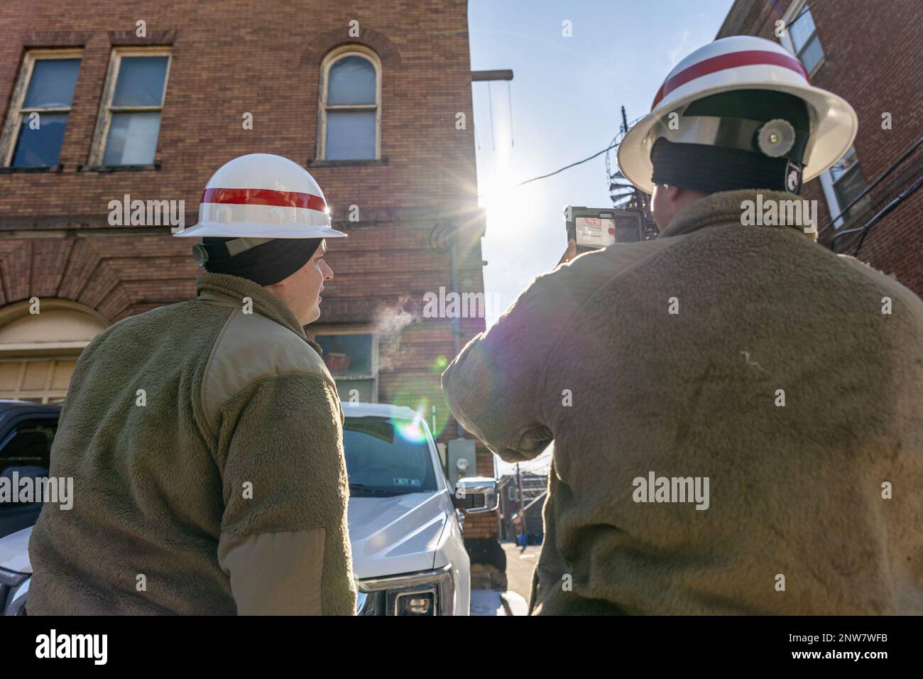 Soldiers with the 249th Engineer Battalion collect information for a ...