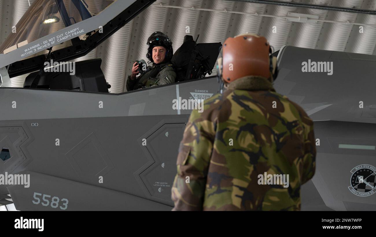 U.S. Air Force F-35A Lightning II pilot assigned to the 495th Fighter ...