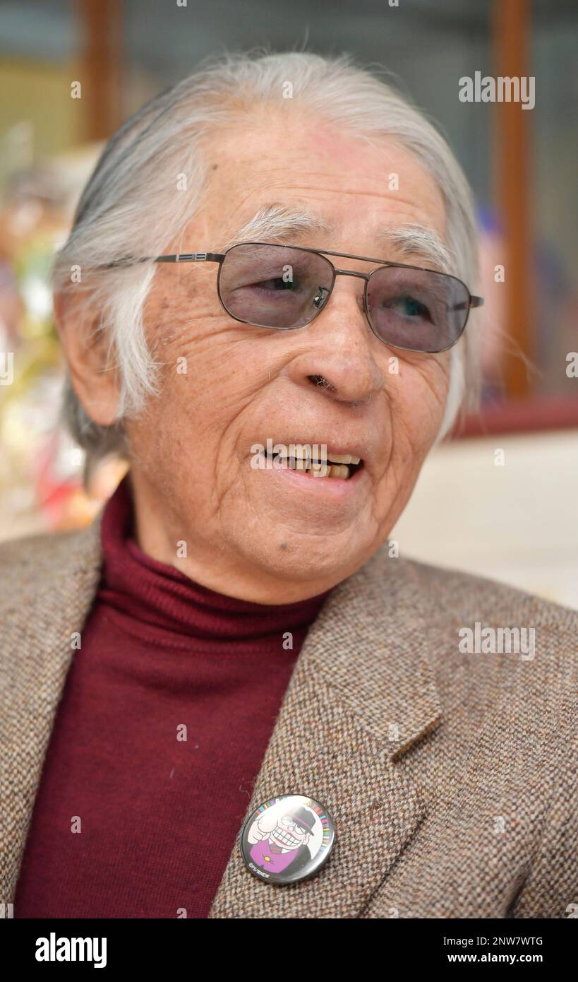 Fujiko Fujio A, a Japanese manga writer, speaks during an interview ...