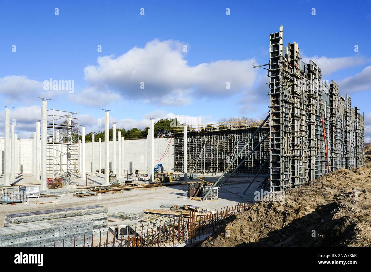 Construction site of a huge reservoir for the drinking water export ...