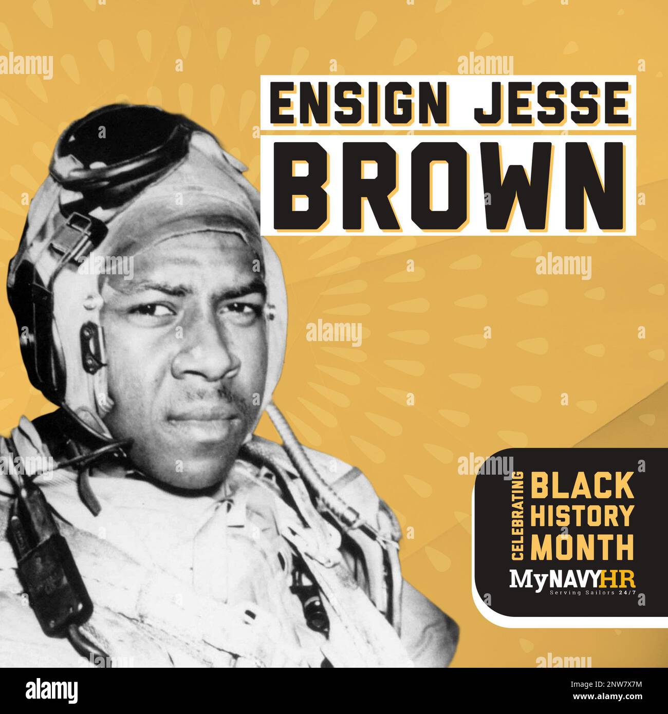A graphic celebrating Ensign Jesse Brown for Black History Month Stock ...