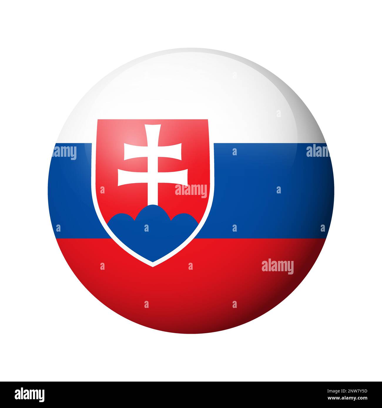 Slovakia flag glossy circle hi-res stock photography and images - Alamy