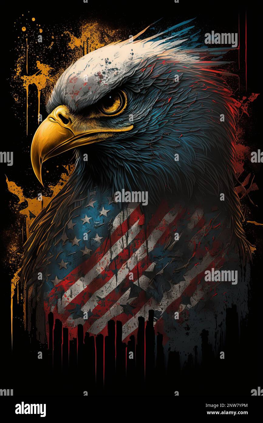 American bald eagle and flag hi-res stock photography and images - Alamy