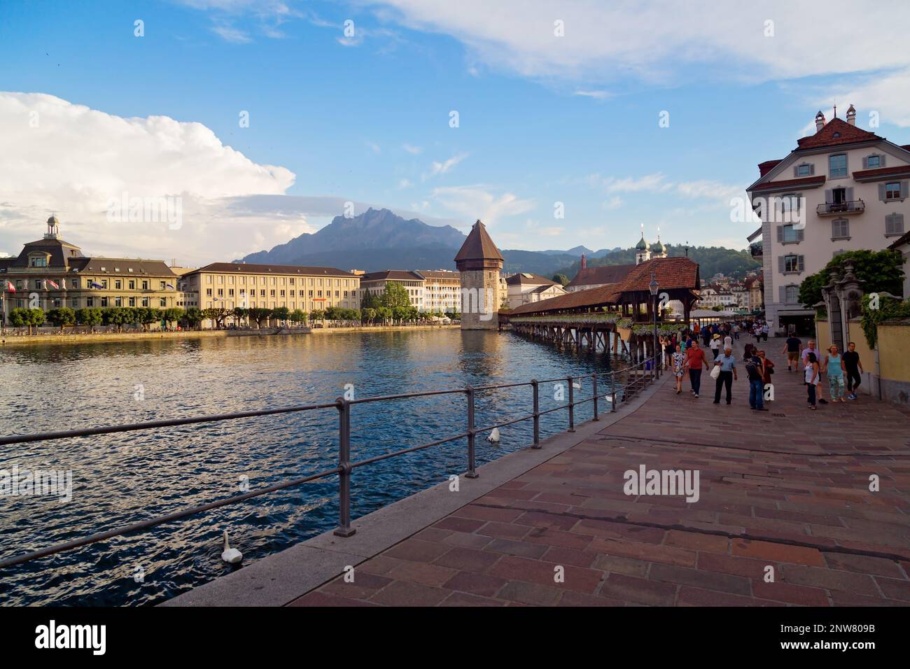 Famous Lucerne city on Lake Lucerne, Swiss Alps, Switzerland Stock ...