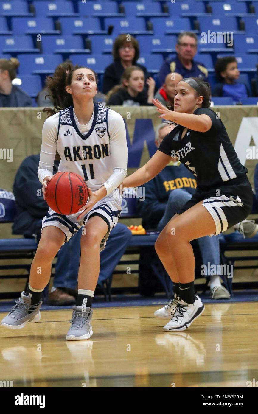 AKRON, OH - DECEMBER 08: Akron Zips guard Megan Sefcik (11) looks to ...