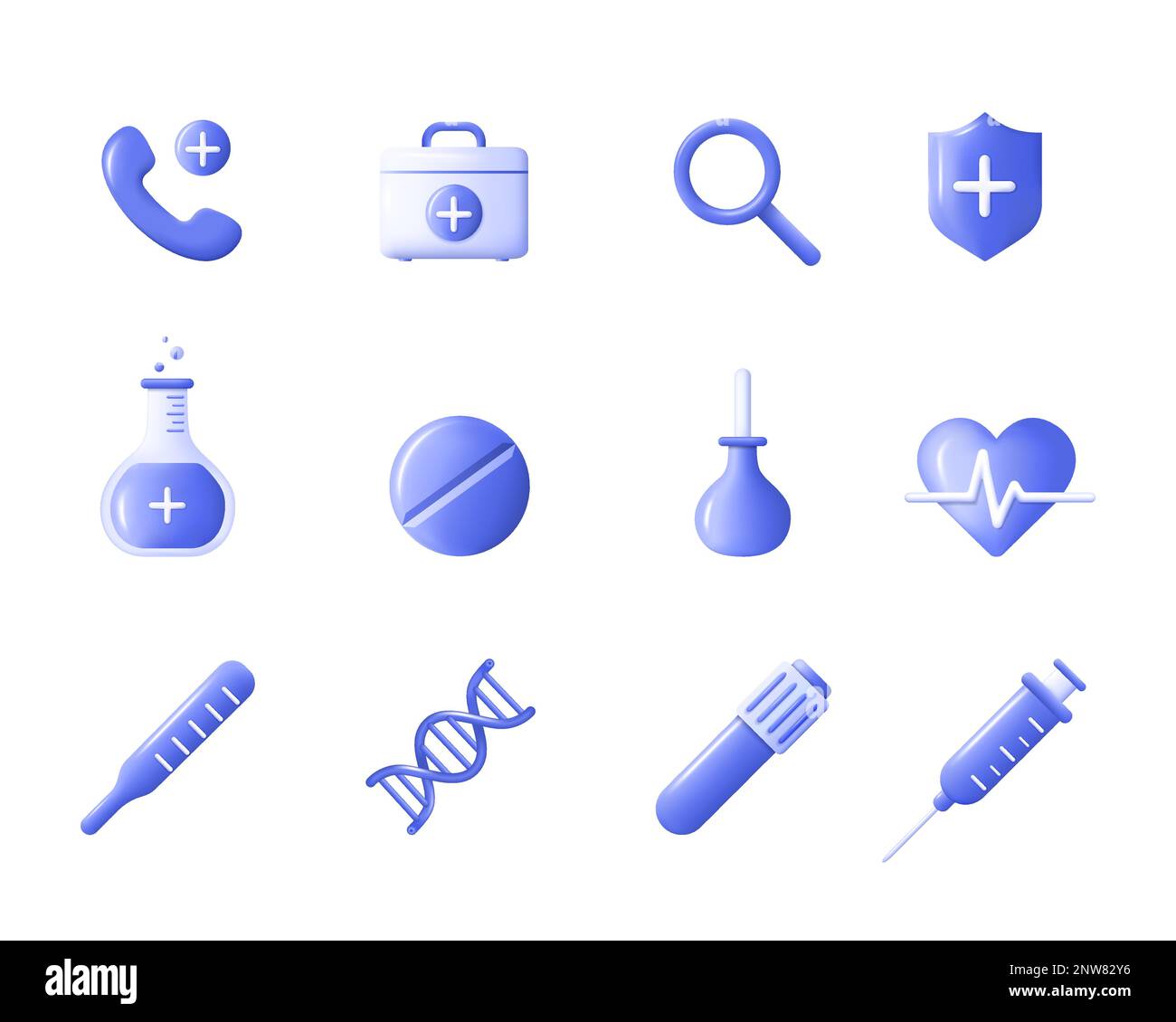 3d medical equipment icons. First aid. Healthcare elements for mobile ...