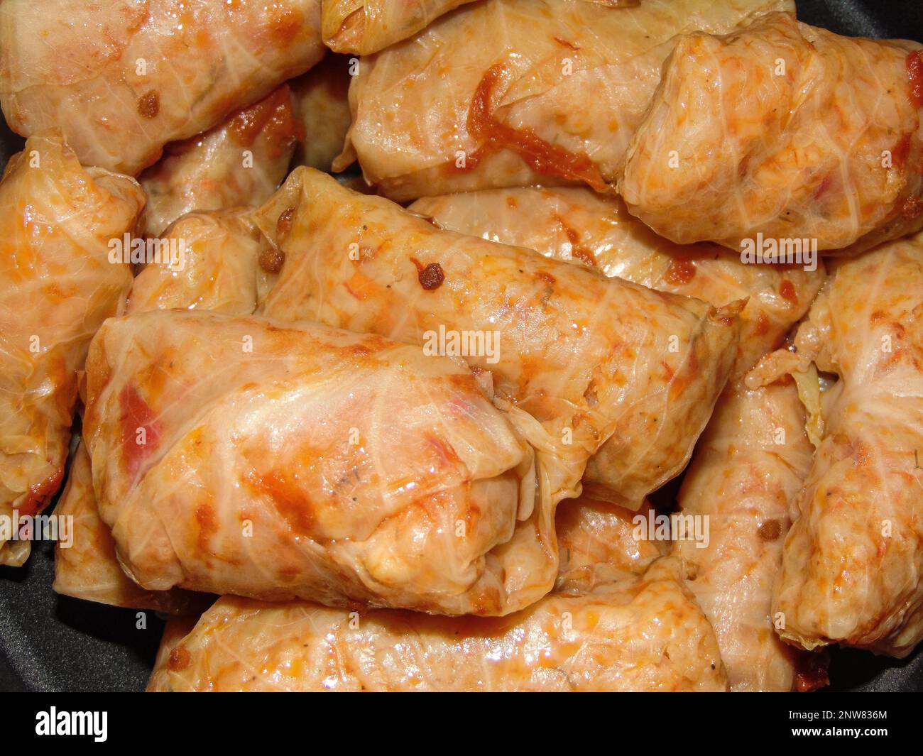 Cabbage rolls with rice and other vegetables. Sarmale made in Romania ...