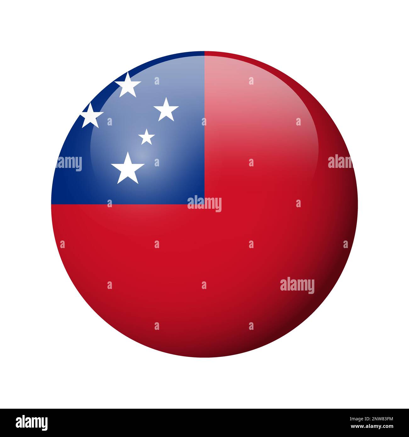 Samoa flag - glossy circle badge. Vector icon Stock Vector Image & Art ...
