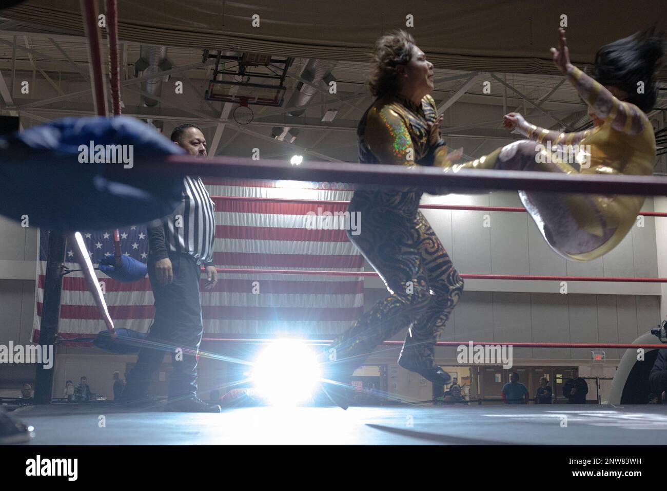 Fight night action during the free Lucha Libre wrestling show at Fort ...