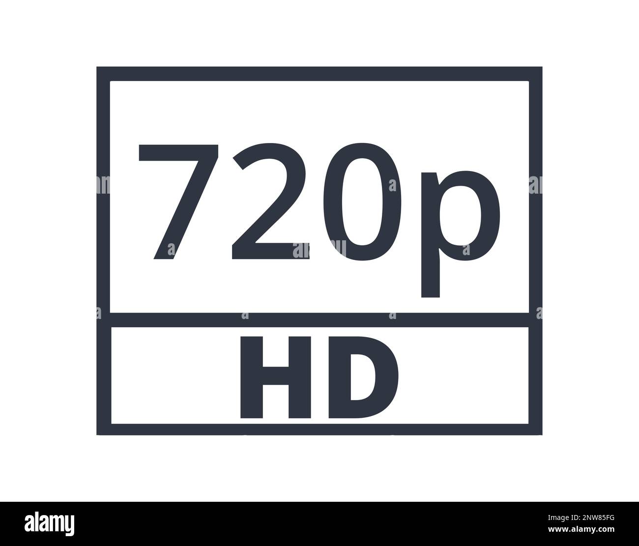 Monochromatic 720p HD resolution symbol. Concept of resolutions and ...