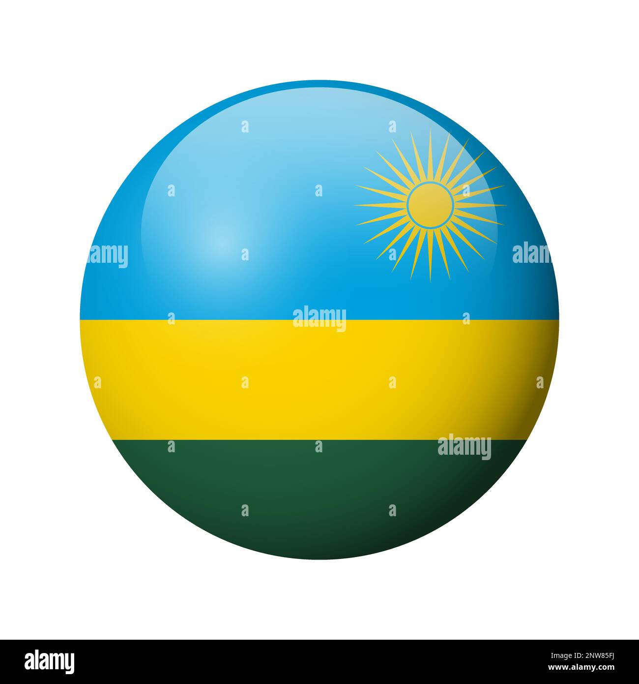 Rwanda flag - glossy circle badge. Vector icon Stock Vector Image & Art - Alamy