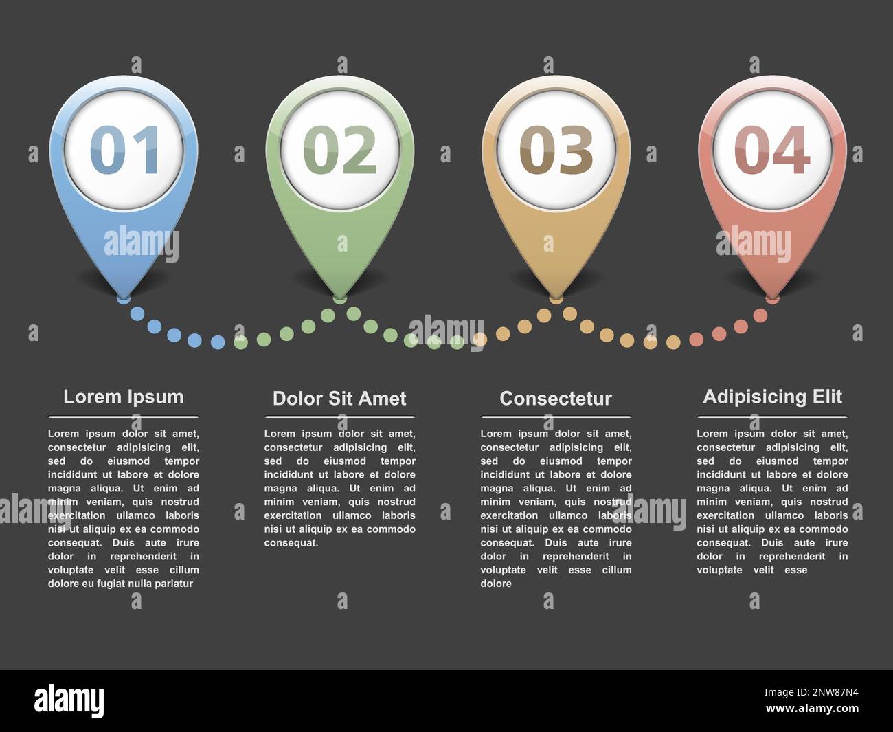 Design template with four elements, vector eps10 illustration Stock ...