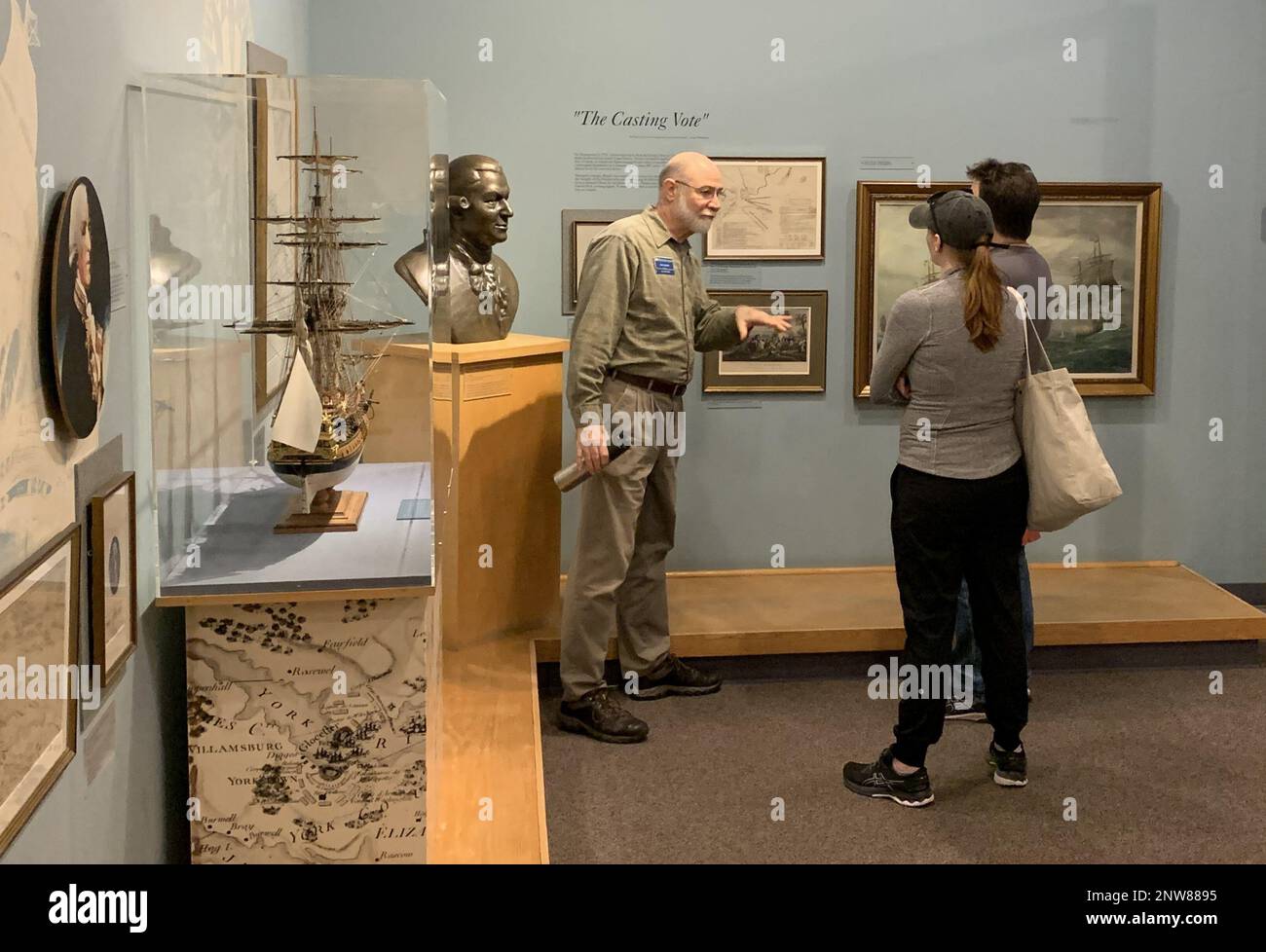 Rick Brown, a volunteer at the Hampton Roads Naval Museum, provides some meaningful ...